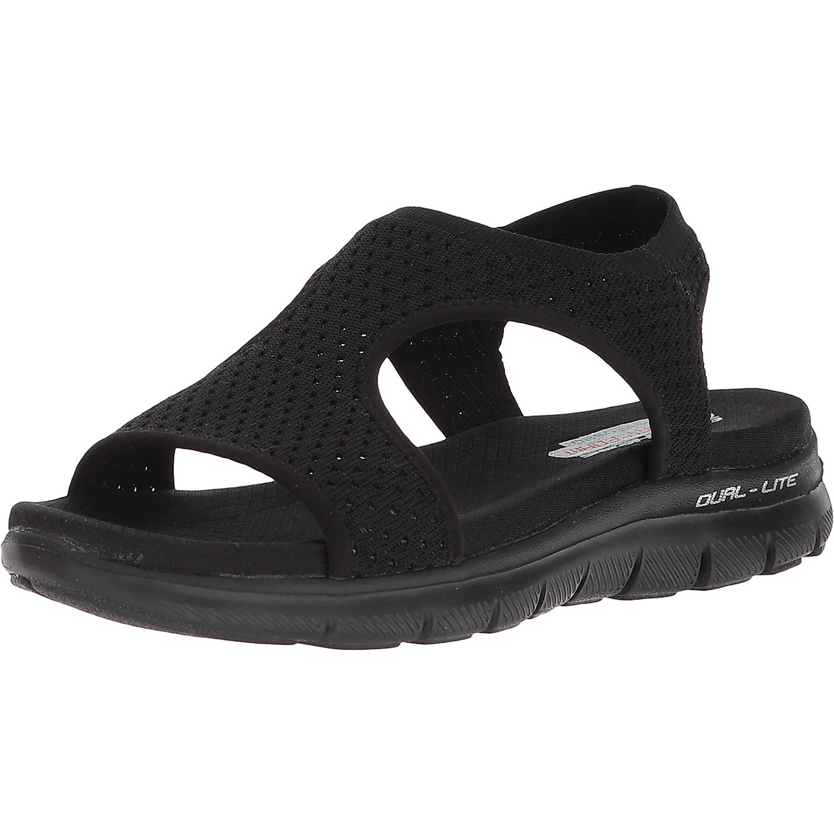 Skechers Cali Women's Flex Appeal 2.0-Deja Vu Sport Sandal,black/black,8 M US