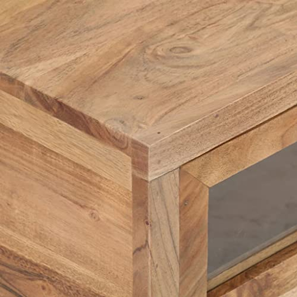 QJBSAVVA Coffee Table 35.4"x23.6"x15.7" Solid Acacia Wood,Entrance Table Tray Tables Center Table Low Table Suitable for Meeting Rooms, Reception Rooms, Offices