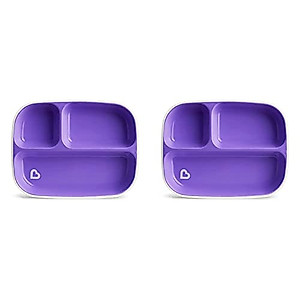 Munchkin® Splash™ Toddler Divided Plate, Purple (Pack of 2)