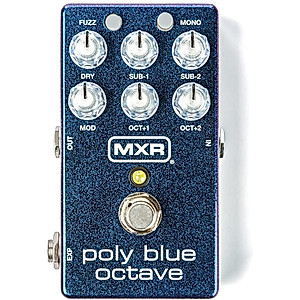Briskdrop MXR M306 Poly Blue Octave Bundle with 2 Patch Cables, 9V Power Supply, and Dunlop PVP113 Pick Pack