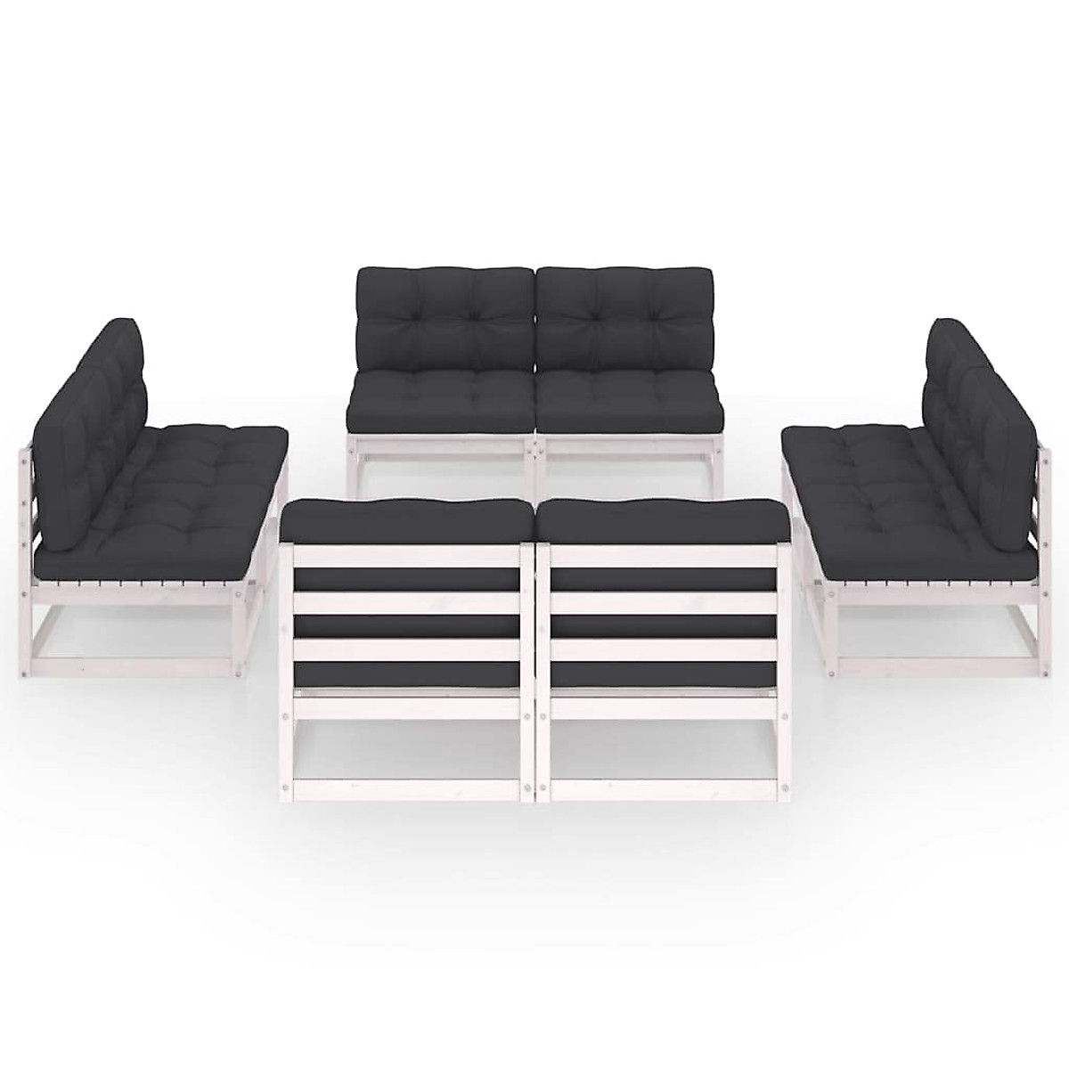 WEHUOSIF 8 Piece Patio Lounge Set with Cushions,Garden Lounge Set,Combination Sofa,Pool Sofa Set,Conversation Sofa,Party Furniture,for Homes,Offices,Living Room,Cafes,Solid Pinewood