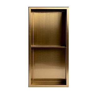 ALFI brand ABNP1224-BG Shower Niche, Brushed Gold 12 x 24 x 4
