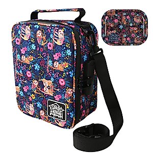 Stash House OG Sloth Locking Smell Proof Bag with Tray and Shoulder Strap. Includes 3 Digit Combo Lock - 100% Smell Proof