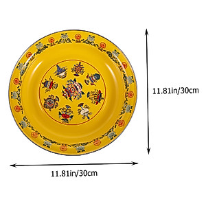 UPKOCH Old Enamel Fruit Plate steak plate enamel dessert plate camping dishes Enamelware enamel dessert dish food storage tray Food Storage Plate seafoam thick soup basin Accessories flat
