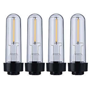 YONGJIA Solar Garden Light Replacement Bulb, LED, 0.5W Warm White, Pack of 4