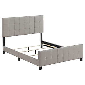 Coaster Home Furnishings Fairfield Contemporary Fabric Upholstered Eastern King Size Panel Bed Frame 50-inch Headboard Beige 305952KE