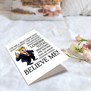 Spercy Funny Trump Boss's Day Card, Trump Birthday Card for Boss, Happy Boss's Day Gift, You Are Truly Great Boss