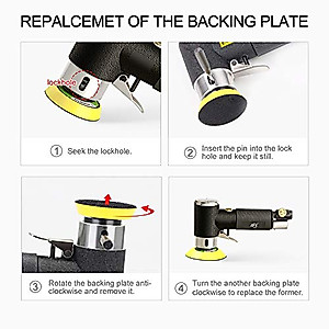 ZFE 1/2/3 Inch Random Orbital Air Sander, Mini Pneumatic Sander for Auto Body Work, High Speed Air Powered Polisher with 15 Polishing Buffing Pads,18 Sandpapers