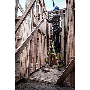 Little Giant Ladders, MightyLite, M4, 4 ft Stepladder, Ground Cue, Fiberglass, Type IAA, 375 lbs weight rating, Green, (15384-001)