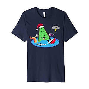 Fun Christmas BERMUDA TRIANGLE Santa Claus Stocking Stuffer Premium T-Shirt