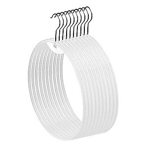 WellieSTR 20PCS Thong Underwear Display Ring Hanger 12", Plastic Round Circle Loop Hook Bikini Swimwear Lingerie Brief Display Hoop Rack Holder