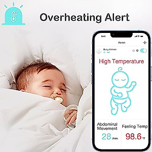 Sense-U Smart Baby Abdominal Movement Monitor - Tracks Baby's Abdominal Movement, Temperature, Rollover with Instant Audio Alerts on Smartphones (Green)