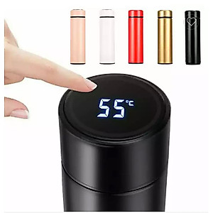 LM Thermos, Tea Infuser Bottle, Smart Water Bottle LED Temperature Display, Double Wall Vacuum Insulated Water Bottle, Stay Cold up to 24 Hrs Ice, Hot 8Hrs. (Red) 500 ML (Red)