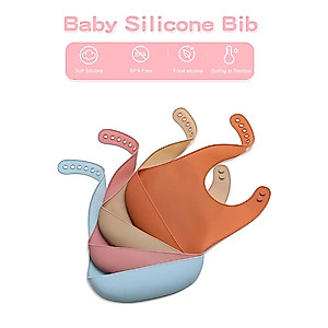 Airfish Silicone Baby Bibs for Babies & Toddlers, BPA Free Soft Waterproof Bibs,Unisex