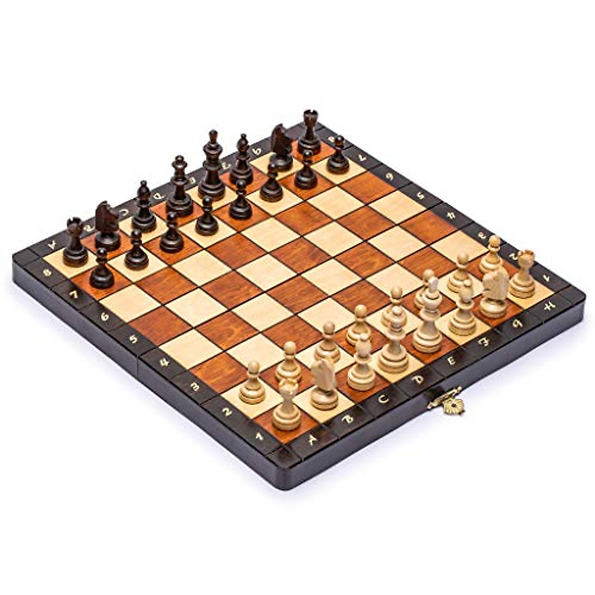 Husaria Magnetic Wooden Portable Travel Chess Game Set - 11"