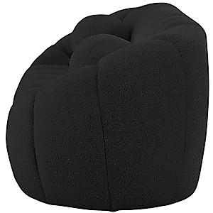 Meridian Furniture 644Black-S Elijah Collection Modern | Contemporary Boucle Fabric Upholstered Sofa, Black, 93.5" W x 34" D x 31" H