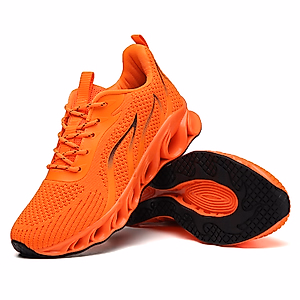Fetgrhi Sport Running Shoes for Women Sneakers Orange Size 8.5 Casual Athletic Tennis Walking Esay Shoes Mesh Breathable Gym Trail Workout Jogging Shoes