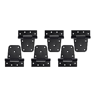 HOME MASTER HARDWARE 3-1/2 inch Heavy Duty T Hinge Gate Hinges Steel Black Finish with Screws 6-Pack (Black)