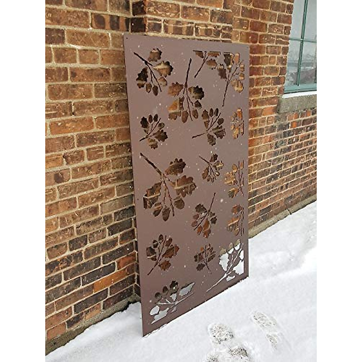 OakLeaf1US - Privacy Screen Metal Garden Fence Decor Art