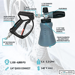 MTM Hydro Wide Mouth PF22 Foam Cannon and SGS28 Trigger Gun Kit for Pressure Washer