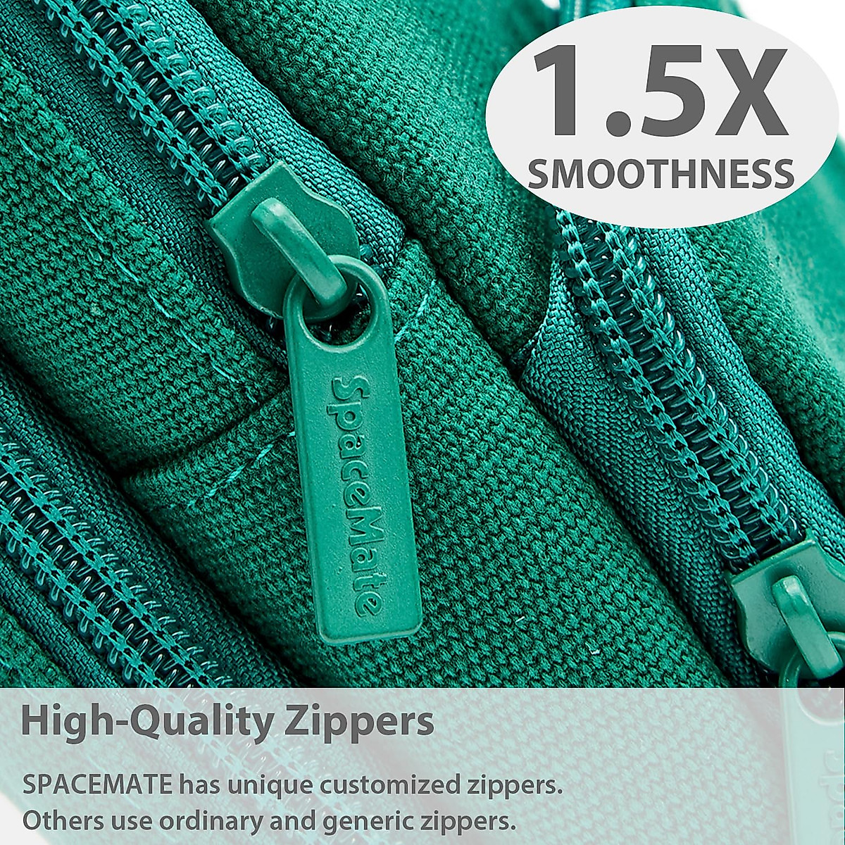 SPACEMATE Cute Pencil Case Pouch Bag School Supplies for Girls and Boys, Heavy Duty Canvas Aesthetic Pen Case, Large Big Capacity Zipper Stationery Bag, Green, 1400ml