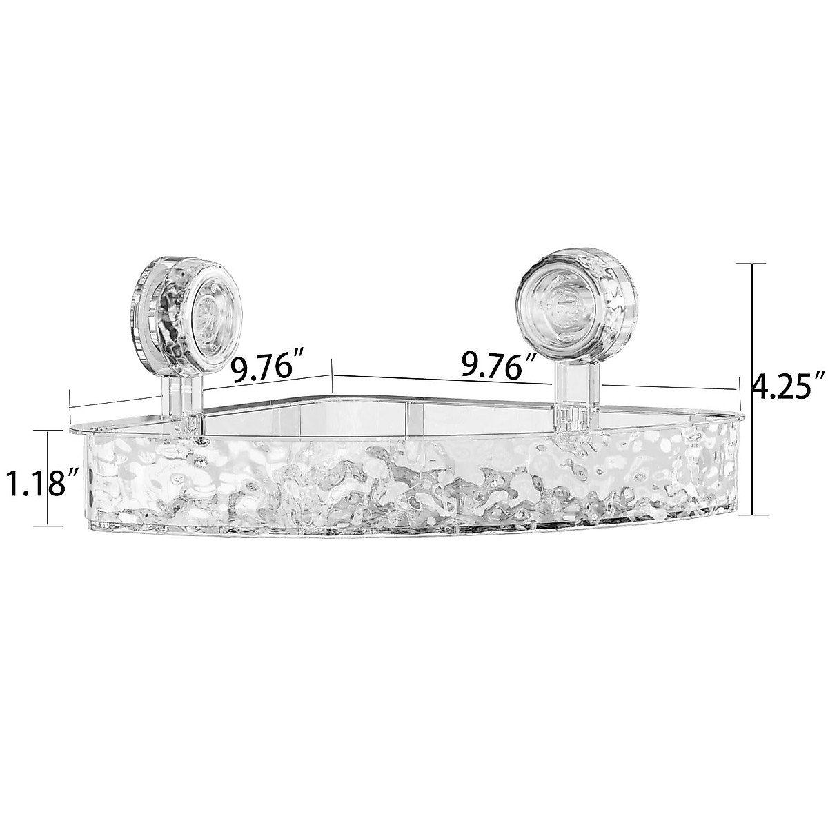 Shower Caddy, Suction Cup Shower Organizer Bathroom Removable Shower Basket Strong Suction Shower Shelf Shower Rack, Clear White And Silver, Slim
