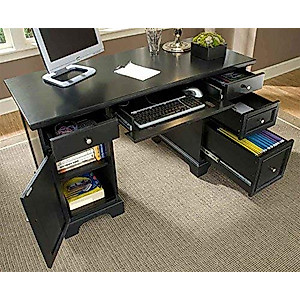 Bedford Black Pedestal Desk by Home Styles