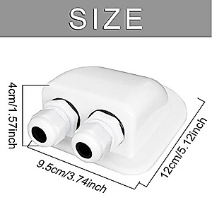 DKARDU Solar Weatherproof ABS Solar Double Cable Entry Gland IP68 for All Cable Types 3mm² to 12mm² for Solar Project on Rv, Campervan, Boat, Caravan, Cabin