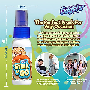 Gagster Stink Spray to Go - Extra Strong Fart Spray for Hilarious Gags & Pranks - Non-Toxic Potent Prank Spray Perfect for Kids & Adults - Easy to Conceal in a Bottle for Prank Lovers