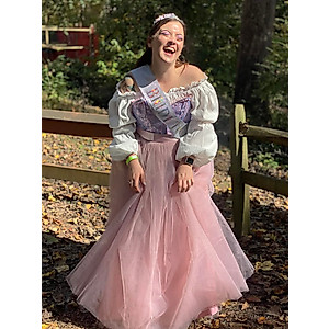 EllieHouse Womens Long Tutu Party Evening Tulle Skirt Dusty Pink Size L PC05