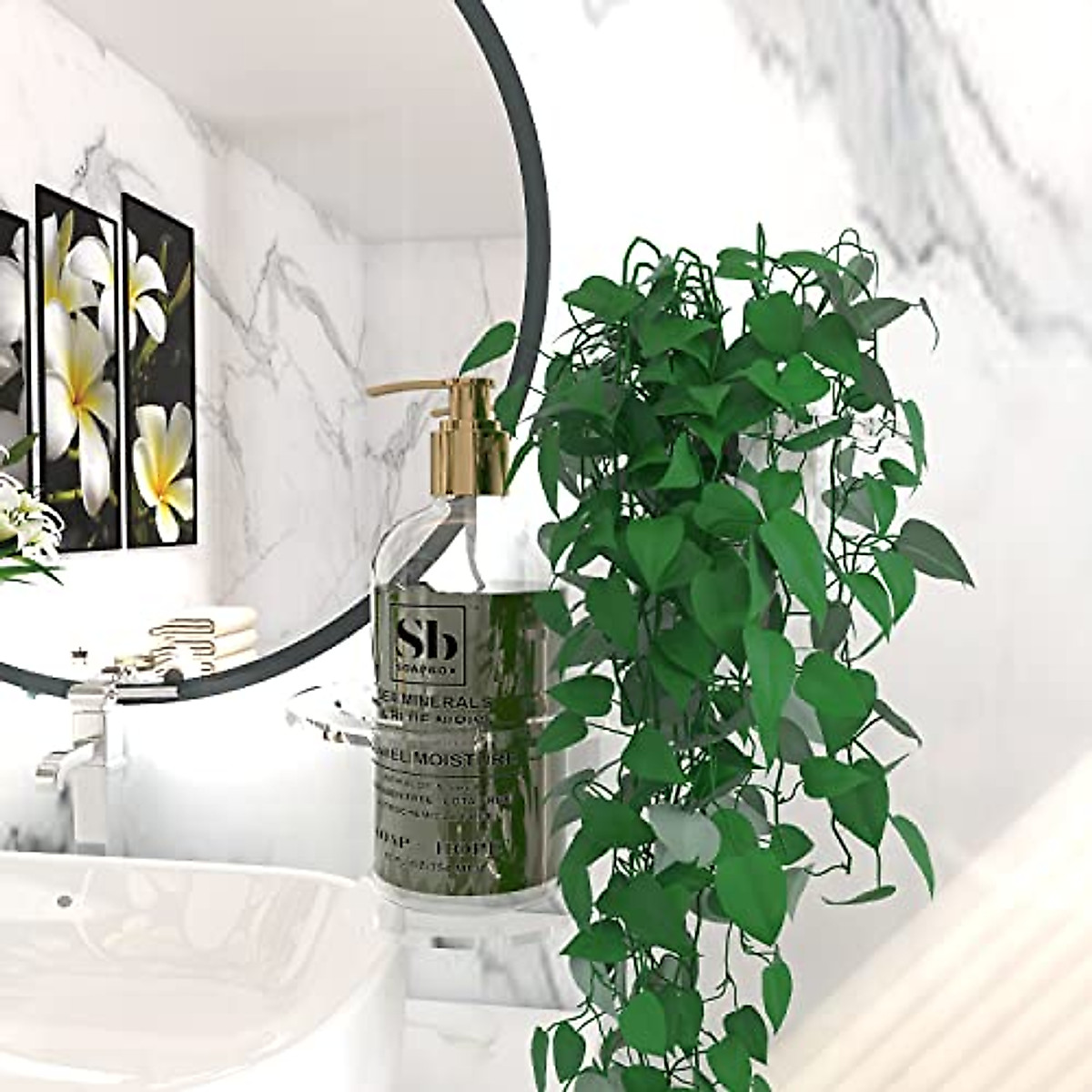 Swvzwy Acrylic Bathroom Adhesive Shelves,Shower Small Shelf,Bathroom Organizer,No Drill,Will Not Damage Bathroom Tiles, Renter Friendly Shelves (2 Pack) (Antique)