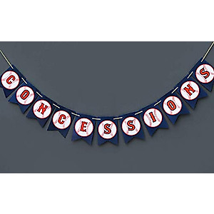Boston Creative Company Baseball Concessions Banner Concession Sign Baseball Decor Baseball Happy Birthday Banner Baseball Themed Pennant Banner