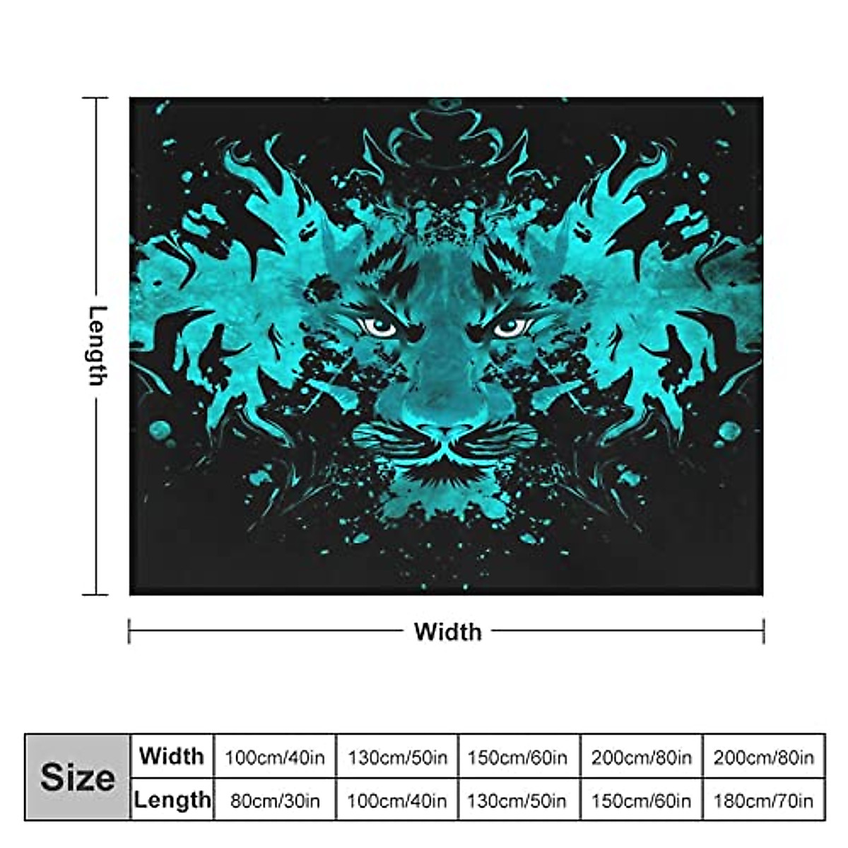 Anger Tiger Flannel Fleece Throw Blanket Soft Warm Lightweight Fuzzy Plush Blankets for Bed Couch Sofa 70"x80"