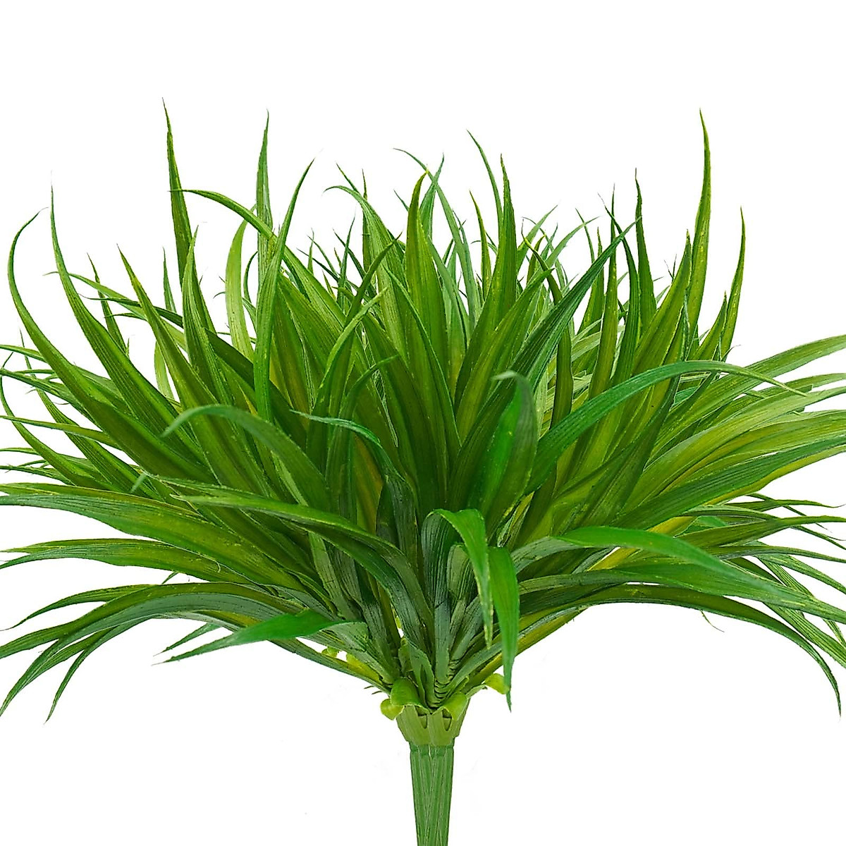 Phliofd 6Pcs Artificial Grass Fake Plants 17.3in 16 Leaves Outdoor Fake Grass UV Resistant Greenery Plastic Plants for Home Window Garden Office Patio Hanging Planter Pathway Front Porch Décor