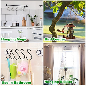 SHUESS 6 Inch 24 Pack Large S Hooks Heavy Duty, Vinyl Coated Black S Hooks for Hanging, Non Slip S Shaped Hooks, Sturdy Metal Black S Hooks for Closet, Bird Feeders, Kitchen,Tools, Bikes