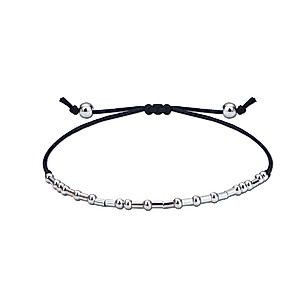 Jewenova Fuck Cancer Morse Code Bracelet for Women Men Beads on Silk Cord Friendship Bracelet Best Friend Bracelet Inspirational jewelry for Her with Meaning Card