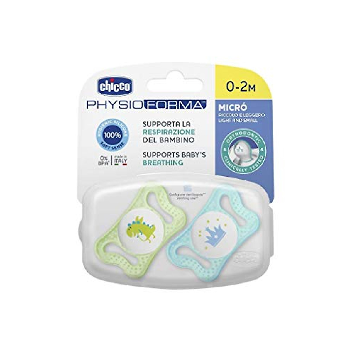 Chicco Physio Soother Boy Micro 0-2Mesi 2units