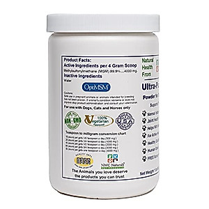 Ultra-Pure MSM for Dogs, Cats & Horses, Supports Hip, Joint and Connective Tissue for Healthy Cartilage and Mobility Opti MSM the Purest in the World by NWC Naturals 1 lb Canister (Model: POWDER)
