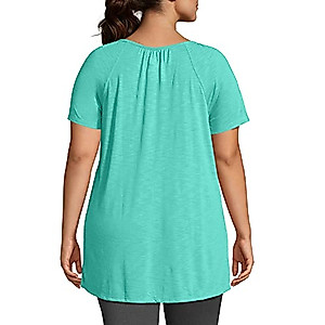 Just My Size Women's Plus-SizeSlub Jersey Tunic with Crochet Collar