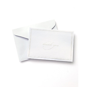Gartner Studios Pearl White Thank You Cards, 3.5” x 5”, Set of 50, Includes Envelopes (61506)