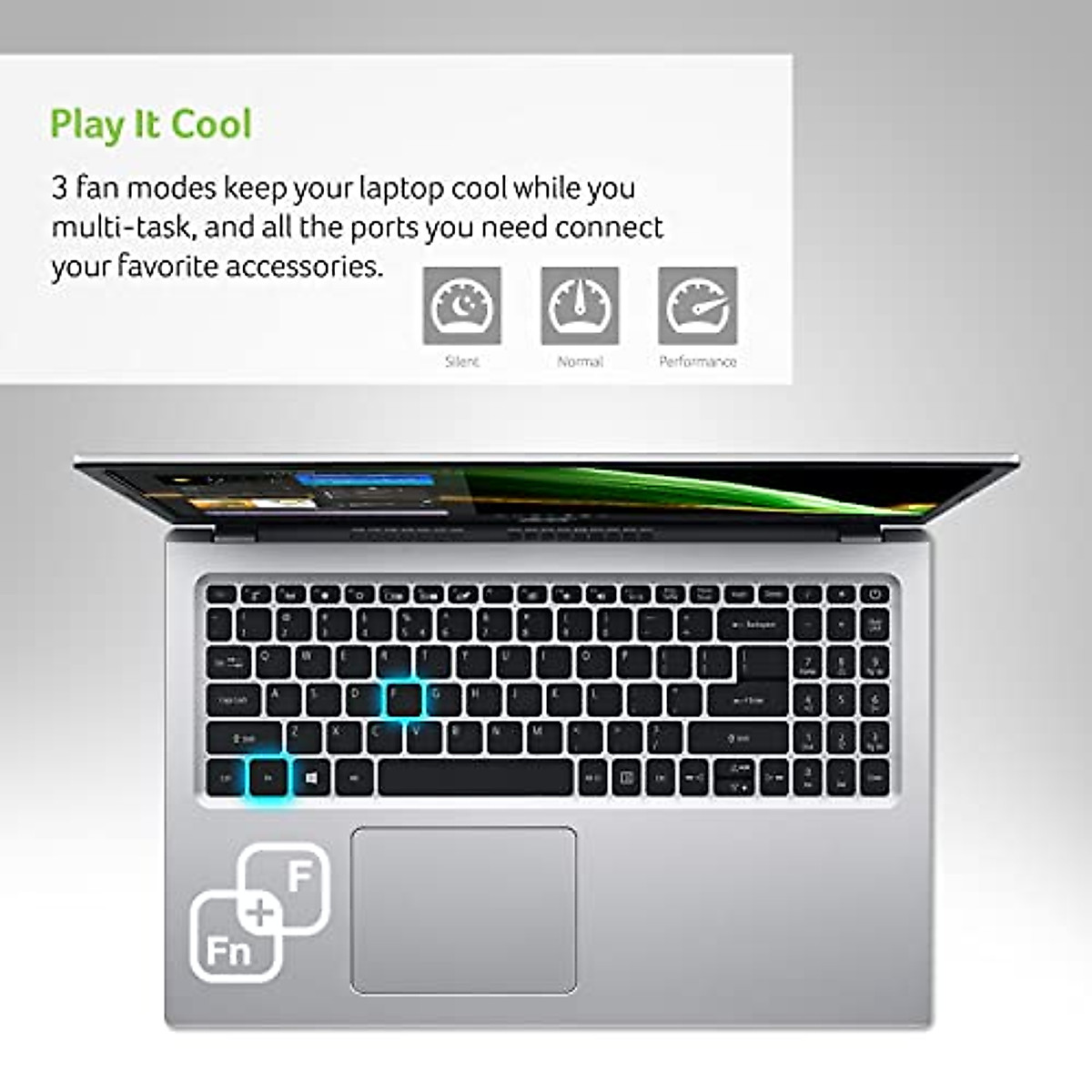 Acer Aspire 5 A515-56-347N Slim Laptop - 15.6" Full HD IPS Display - 11th Gen Intel i3-1115G4 Dual Core Processor - 8GB DDR4 - 128GB NVMe SSD - WiFi 6 - Amazon Alexa - Windows 11 Home in S Mode,Silver