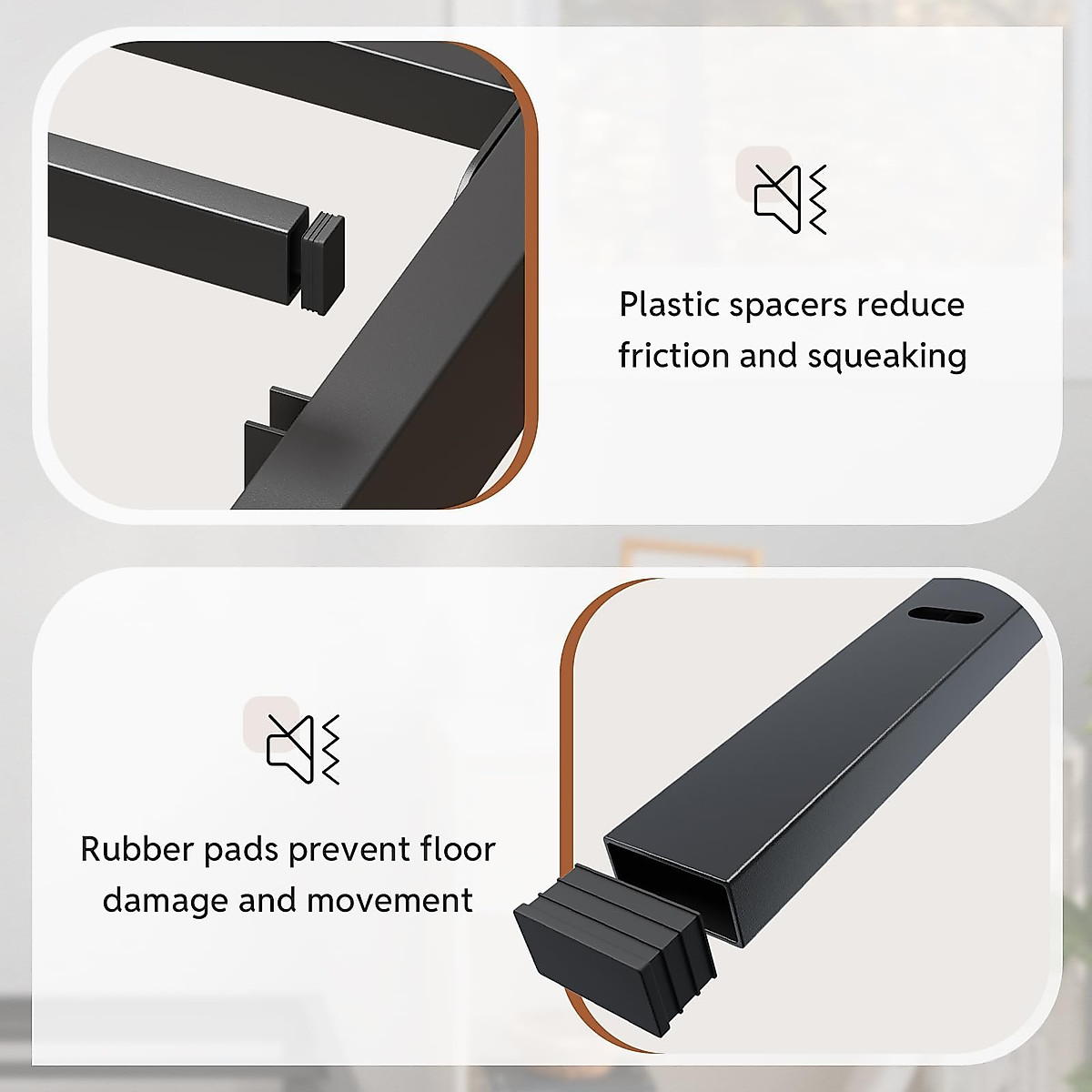 WAYES Queen Bed Frame, 14 Inch High Platform Bed Frame with Storage, Minimal Queen Size Metal Bed Frame, Heavy Duty, No Box Spring Needed, Noise-Free, Easy Assembly, Black