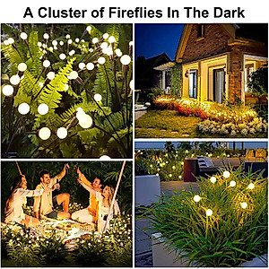 Solar Outdoor Lights for Garden, IP65 Waterproof Solar Lights for Outside, Sway by Wind, 32 LEDs Christmas Decorative Lights for Yard Patio Pathway Decoration, 4 Pack