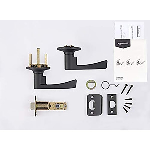 Amazon Basics Victorial Door Lever, Passage, Matte Black