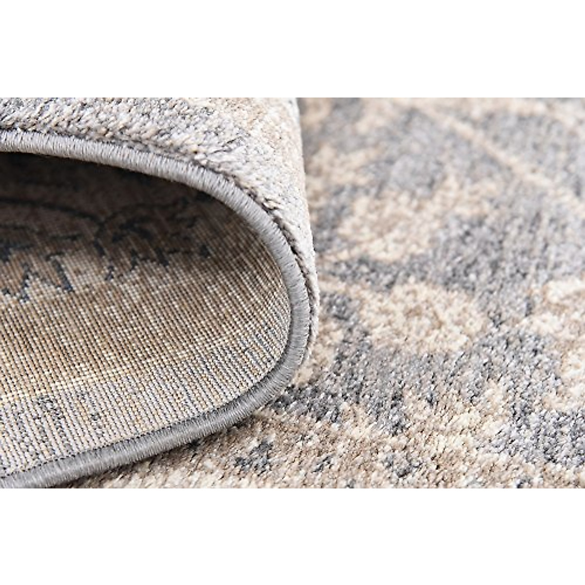 Unique Loom Salzburg Collection Area Rug - Gneis (6' 1" x 9' Rectangle, Gray/ Ivory)