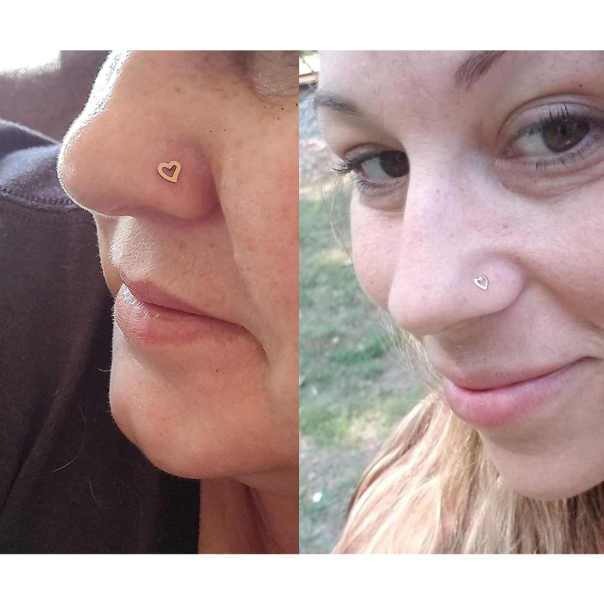 MODRSA Nose Rings Nose Piercings Hoop Nose Rings for Women Stainless Steel Silver Nose Rings Studs 20g