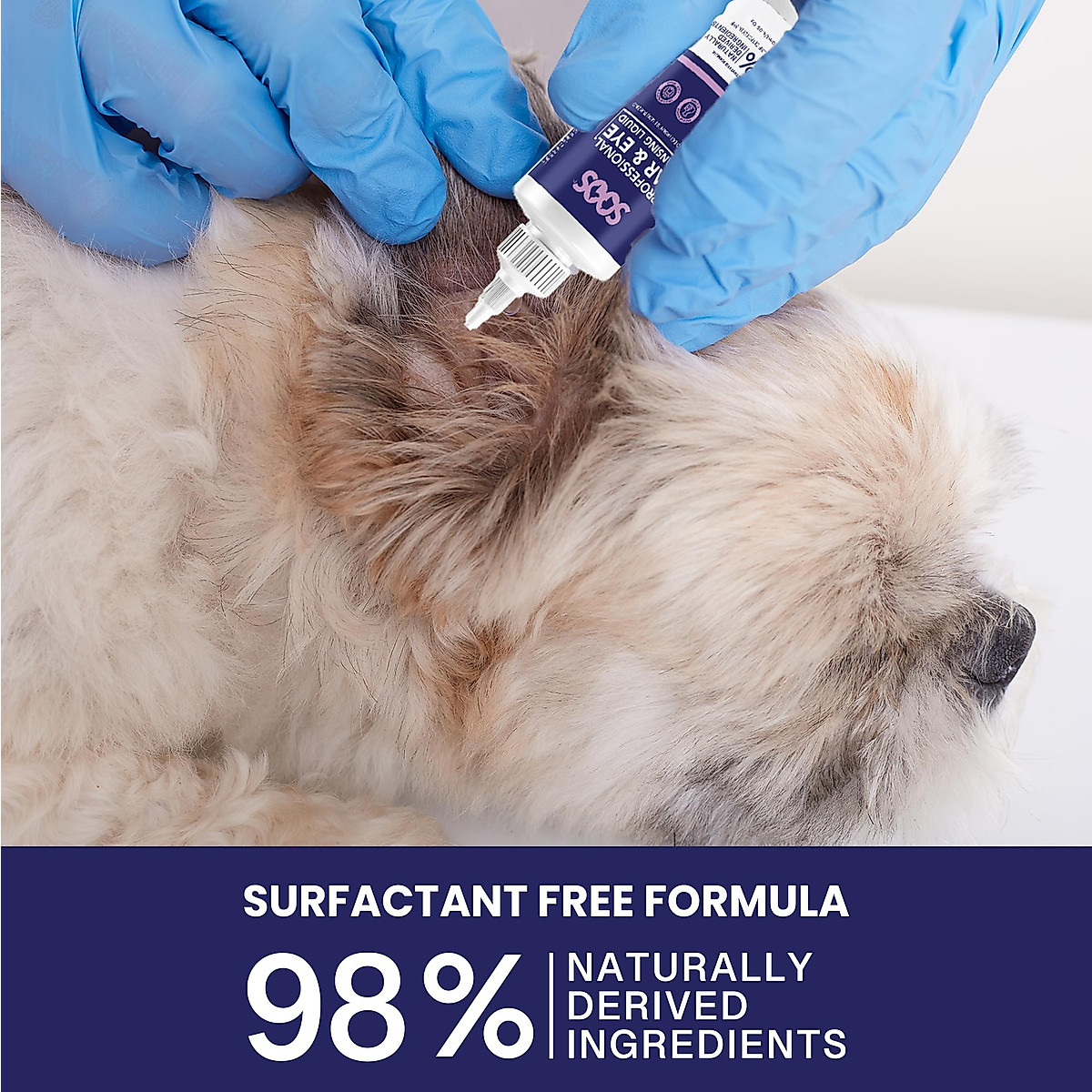 SOOS Pet Natural Ear and Eye Cleansing Liquid for Dogs and Cats Perfect All-in-one Solution Cleaner for Safely and Effectively Cleaning Your Dog Ears and Eyes - 1x 500ml