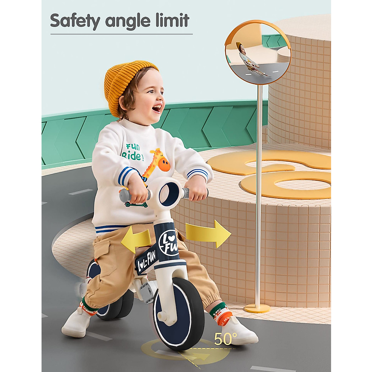 LOL-FUN Baby Balance Bike Toy for 1 2 Year Old Boys Girls Gift Toddler Tricycle 1-3 Year Old with Removable Pedal, 4 in 1 Trike for Ages 1-3 Present