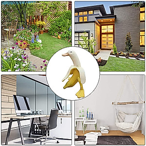 MAOSUO Banana Duck Sculpture Resin Creative Cute Ornament Art Statue Home Office Yard Garden Outdoor Indoor Decoration Home Decor DIY Art Craft Ideal Gift