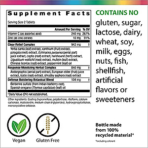 Rainbow Light Counter Attack Immune Support, Dietary Supplement Provides Immune Support, With Vitamin C, Zinc and 3 Targeted Herbal Blends, Vegan and Gluten Free, 90 Count